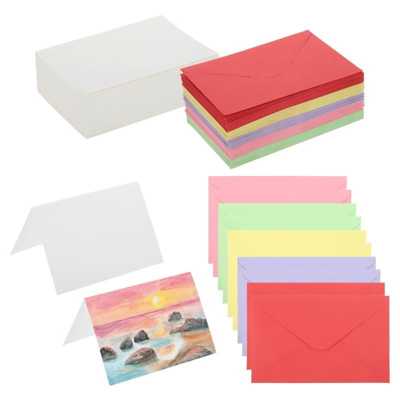 PATIKIL Pure Cotton Watercolor Cards, Postcards with Envelopes 92lb/250 GSM for Art Painting Creative Thank Notes