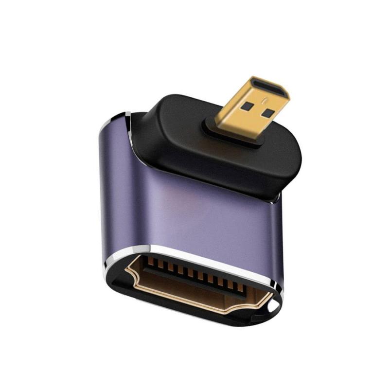 chenyang CY Micro HDMI 2.1 コンバーターアダプター Micro HDMIオス-HDMIメス 90度上向きUHD拡張コンバーターアダプターMicro HDMIアングルタイプ ポート周辺のスペースが限られていても、HD...