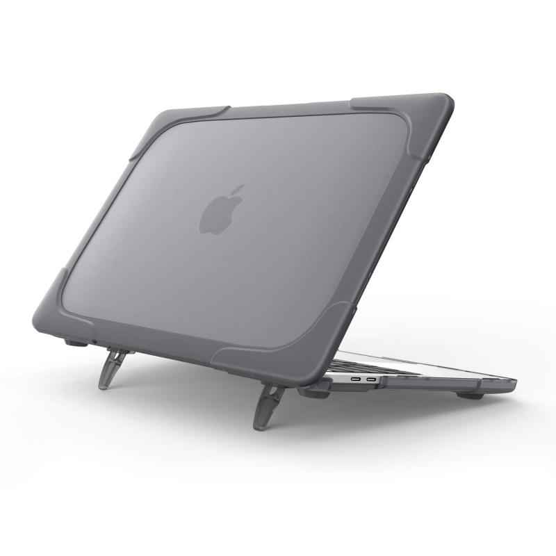 ProCase MacBook Air 13 ケース、2020-2018モデル用 機甲風 アーマーケース、衝撃吸収 ハードシェル 保護カバー 折りたたみ式スタンド、適用機種：Apple M1 (A2337)、(A2179 A1932)【対応...