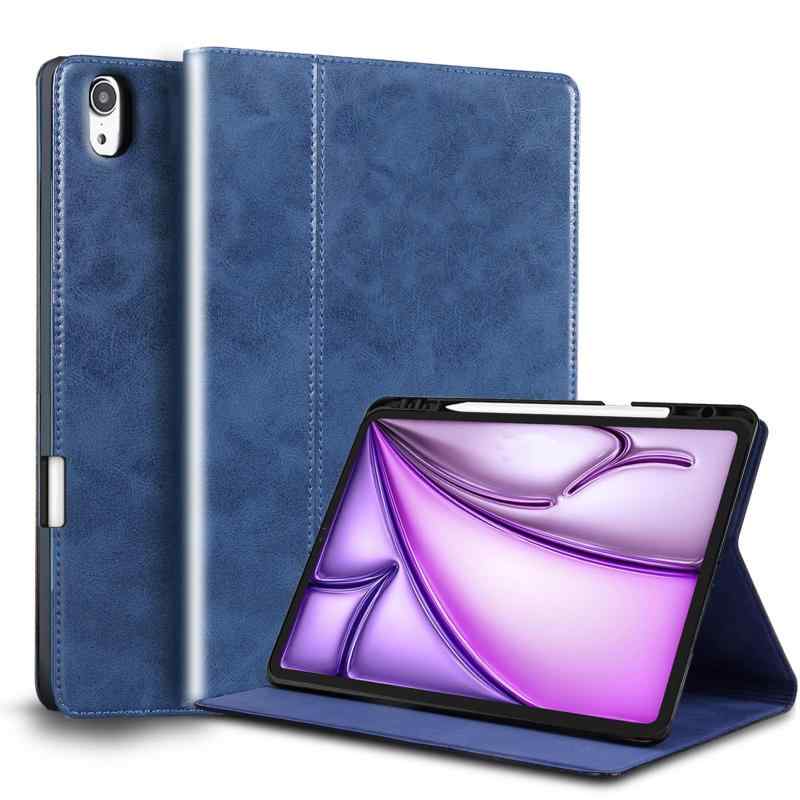 Gexmil for iPad Air 13 インチ M2 2024 ケース 耐衝撃性 高級レザー製,スタイラスホルダー衝撃防止 手帳型 保護ケース[互換性]-専用設計 iPad Air 13 インチ M2 2024（Model：A2898...