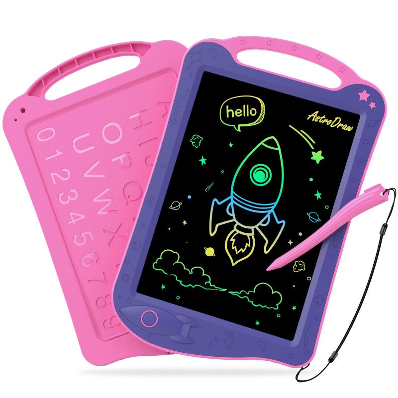 HOMESTEC AstroDraw お絵かきボード 電子メモパッド お絵描き おえかきボード 電池交換可能 ロック機能搭載 書いて消せるボード おもちゃ 幼児教育学習 知育玩具 子供用 電子パッド 電子メモ 落AstroDraw お絵かきボード