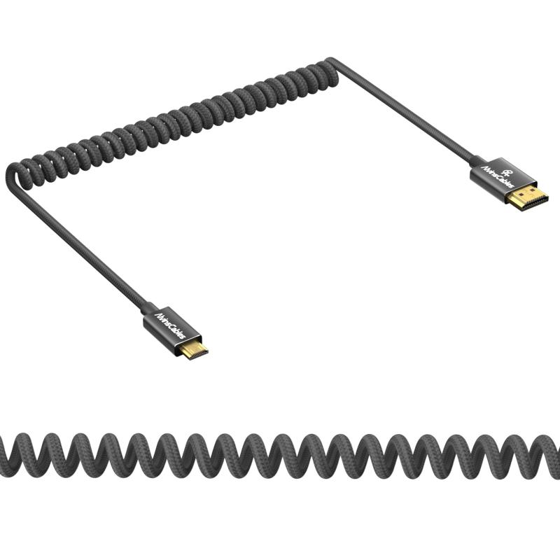 Alvin's Cables 8K 2.1 Micro-HDMI - フルHDMI 編組コイルケーブル 48Gbps 8K@60Hz 4K@120Hz 240Hz Canon-R5C、R5、R6用 Atomos-Ninja-V