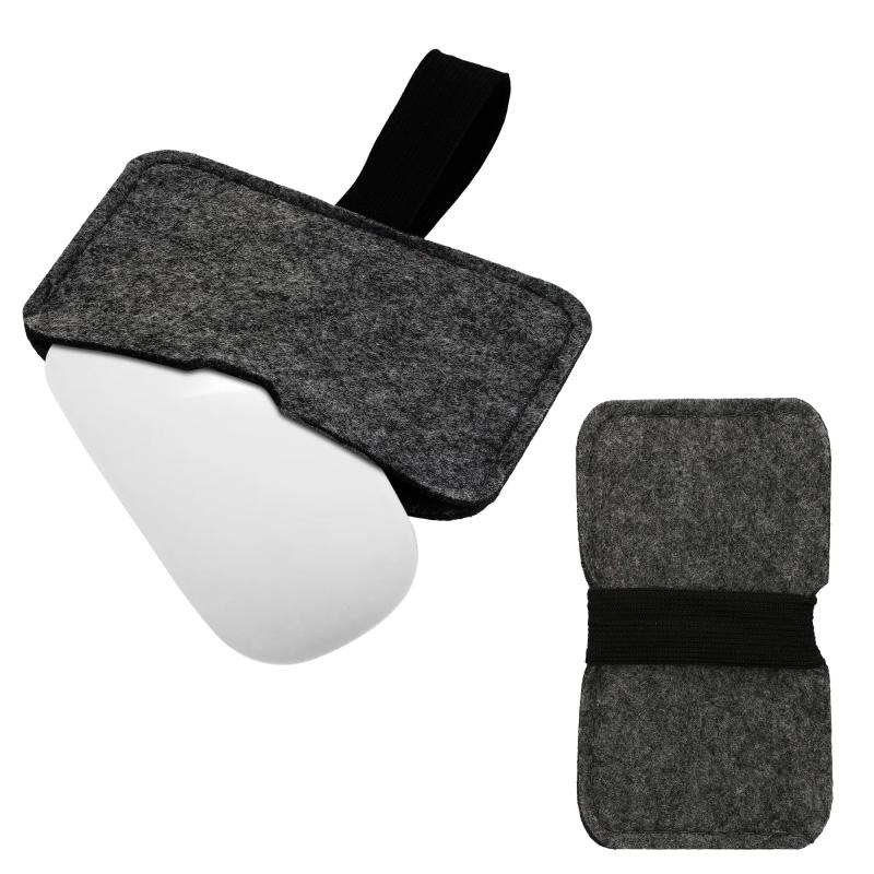 kwmobile マウスケース Apple Magic Mouse 1 / Magic Mouse 2 / Logitech Pebble Wireless対応 ケース - ワイヤレスマウス 傷防止 防塵 フェルト ダークグレー/黒色ぴった...