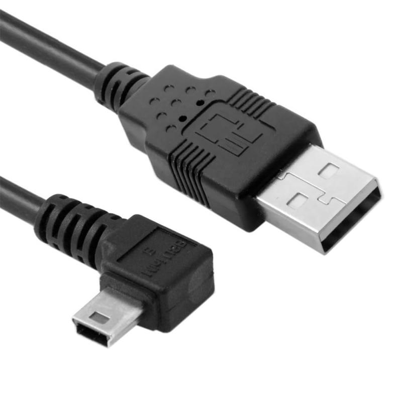 JSER Mini USB B Type 5ピン オス 直角 90度 - USB 2.0 オス データケーブル フェライト付き 3.0m