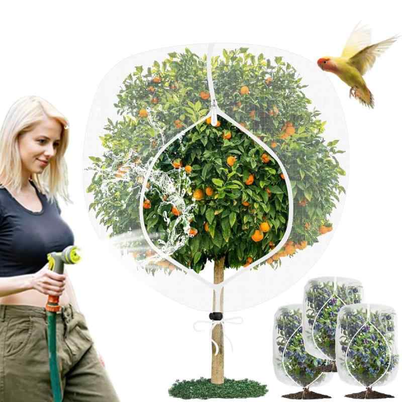 防虫ネット 植物保護カバー 3個セット 家庭菜園 鳥よけ ネット 巾着式 ファスナー付き 野菜網 野菜栽培 園芸用ネット 防鳥ネット 鉢植え プランターカバー 植物保護袋 防霜 防風 透明 通気【植物保護カバー 仕様】 虫よけネット 鳥よけ...