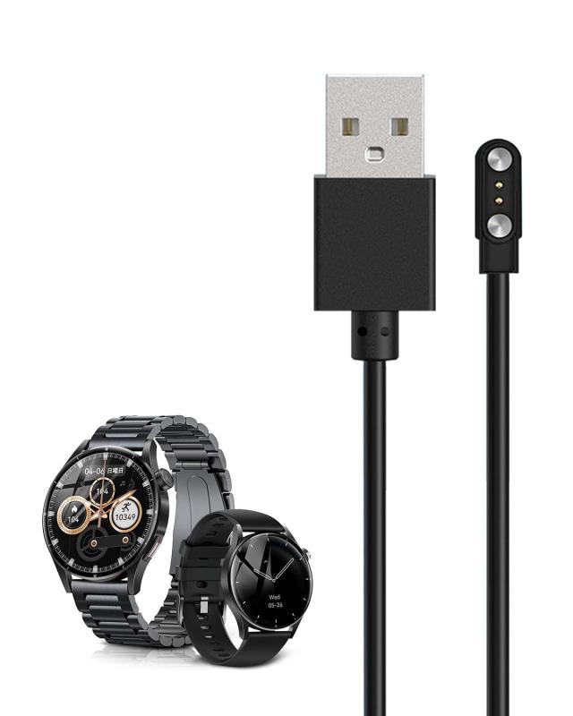 For FOSMET QS40 / H5 / P1 スマートウォッチ 充電ケーブル 充電器 磁気充 USB充電【KONXISA】汎用マグネットコード 磁気吸着 急速充電 高耐久 軽量 小さい 持ち運び便利 旅行用