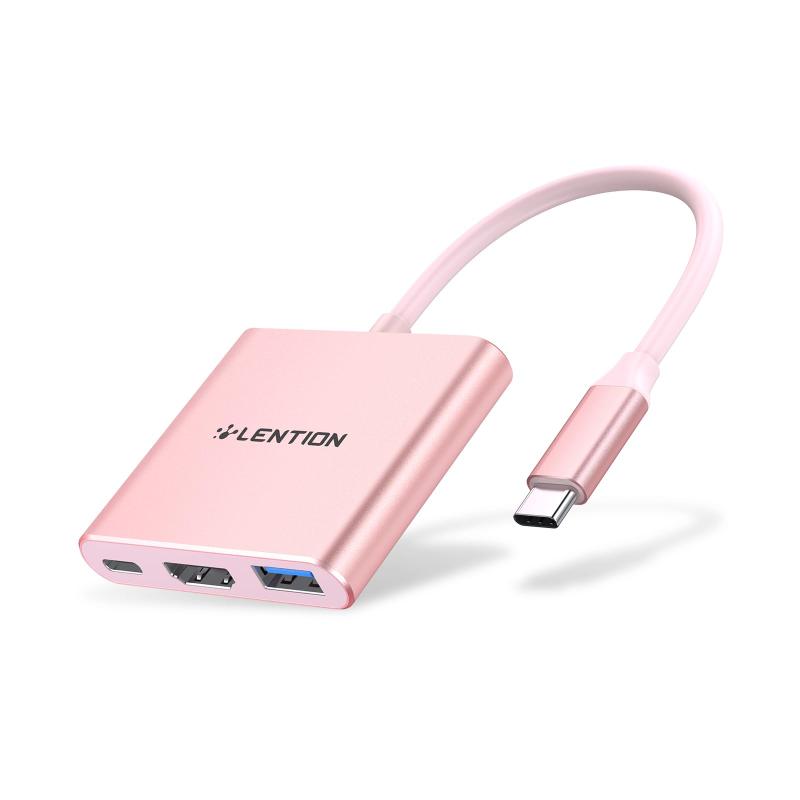 LENTION USB Cハブ USB-A 3.0高速データ転送 / 4K HDMI出力 MacBook Pro/Air（2016-2026）、Surface、ChromeBook対応 在宅勤務