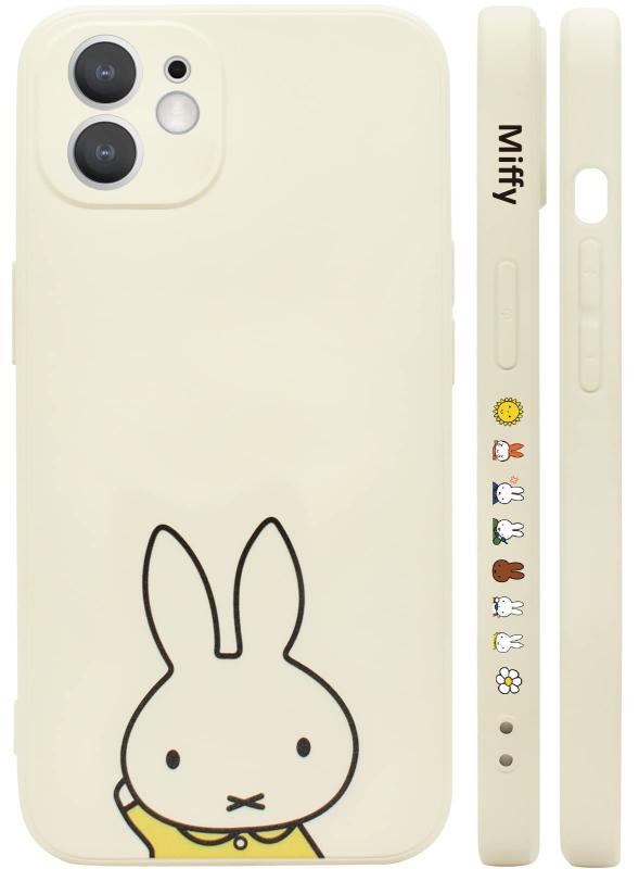 ミッフィー iPhone用 ケース スマホケース アイフォン カバー かわいい 【全機種対応】 側面設計 TPU レンズ保護 ワイヤレス充電対応 指紋防止 アンティークホワイト サイドデザイン 6.1インチ