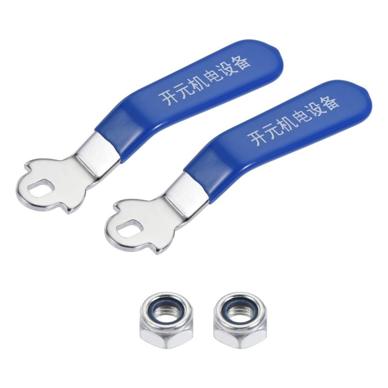 YOKIVE 2個 レバーハンドル アイアンクロームメッキ交換品180度 プラスチックビニールグリッ プ付き | DN 20ボールバルブに最適（ブルー）√多目的 - レバーハンドルは、損傷したボールバルブハンドルの信頼性のある交換品として、...