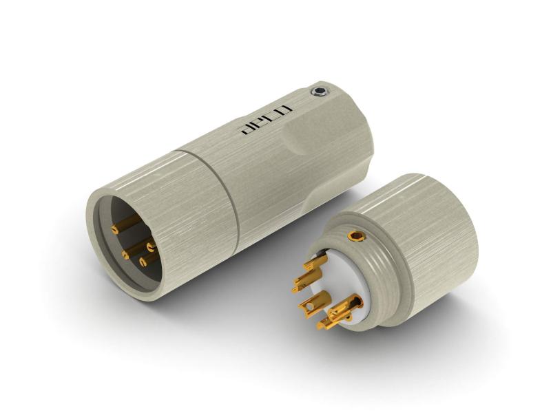 aeco XLR 4 Pole Male AX4-1611G, 1pcs/1set, Gold Plating, Vacuum bagConductor with the grooving design in order to add th...