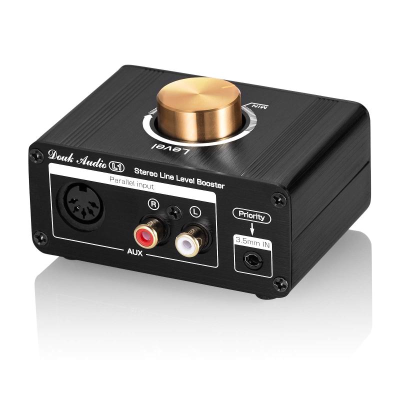 Douk Audio L1 ミニ ステレオラインレベルブースターアンプ オーディオプリアンプ 20dBゲイン+ボリュームコントロール高ゲインステレオブースターアンプ: Douk Audio L1ミニは、20dBの高ゲインを提供し、多数の低レ...