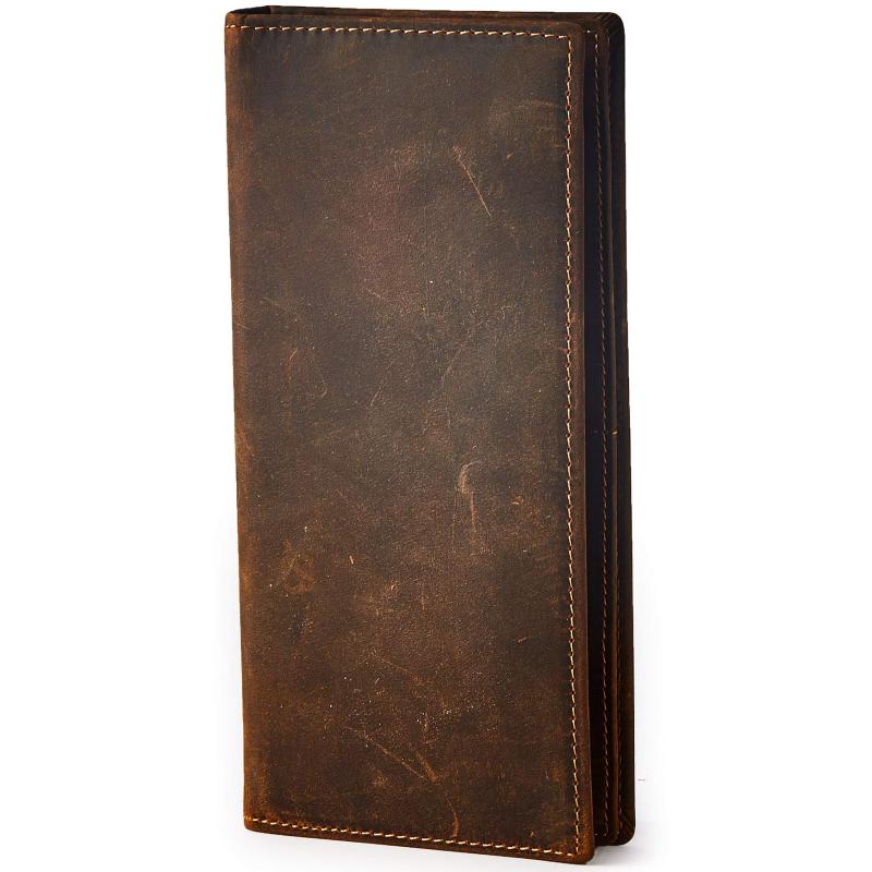 BRASS TACKS Leathercraft メンズ長財布 Crazy Horse leather ヴィンテージスタイル 多機能財布 カートスロット 写真スロット コイン紙幣ポケット付き BTPS004本革レザーCrazy Horse ...