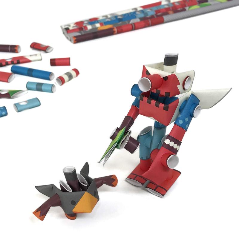 パイプロイド(PIPEROID) テングキング＆ツブテン - 小学生 から 大人まで 楽しめる 紙工作 クラフトキット - 折り紙 好きの 男の子や 女の子にも【紙パイプから】パッケージには2種類の穴のいた紙パイプが本だけ。ハサミで切ったパ...
