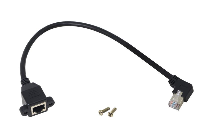 CERRXIAN RJ45イーサネット延長ライン、インターネットLANネットワークのリード線を取り付けるためのオスからメスのシールドねじパネル-CAT 5 / 5e、CAT 6に適しています