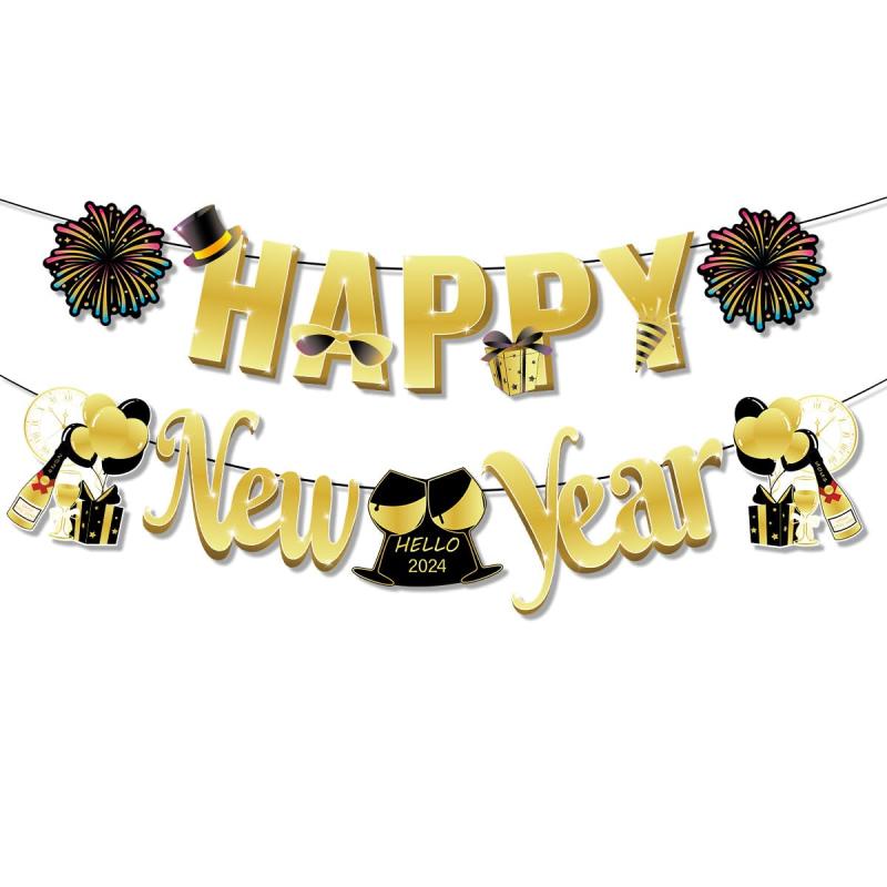 2025 大晦日バナー ハッピーニューイヤーの背景 2025 Happy New Year 大晦日のパーティー用品新年おめでとうマーク 2025-10フィート DIYなし ハッピーニューイヤーの飾り付け (B)