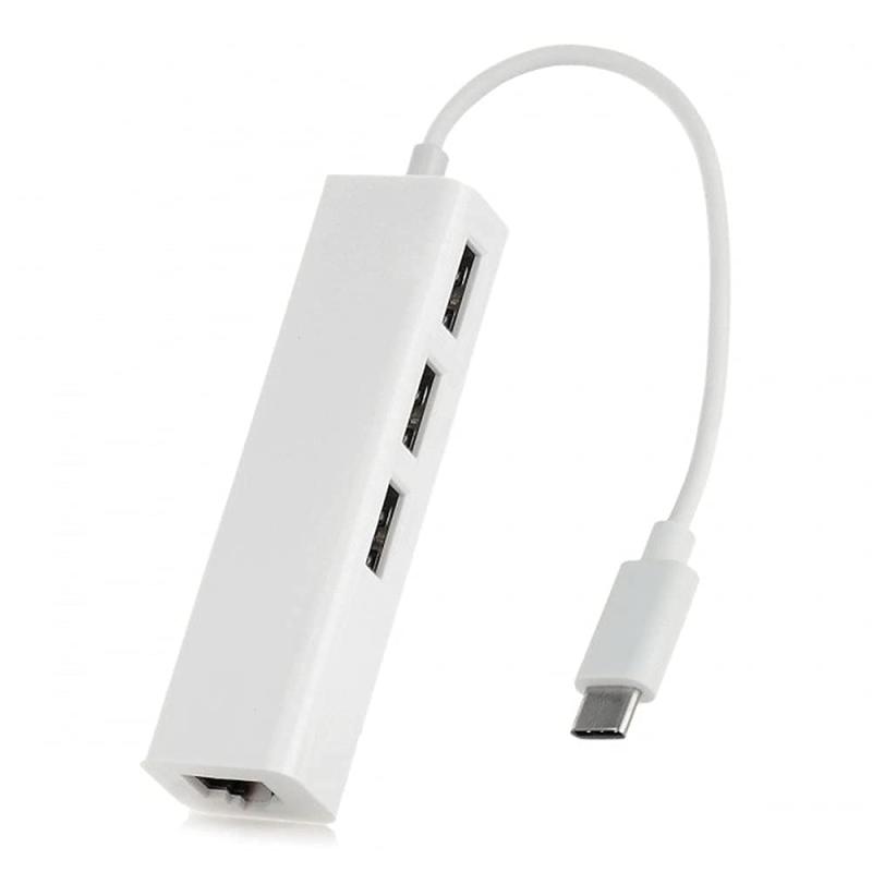 JSER RJ45 8P8C FTP STP UTP Cat 5e オス USB 3.1 Type C USB-C - 複数の3ポート USB2.0ハブ イーサネット 100Mbps ネットワークLANアダプター付き