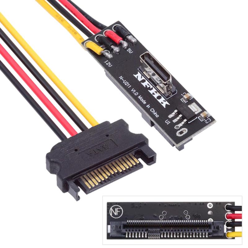 xiwai ハードディスクドライブコンバーター SFF-8643 PCI-E 4.0 から SFF-8639 U.2 U.3 NVME PCIe PCI-Express SSD アダプターカード、SATA 5V+12V 電源ケーブル付き、マ...