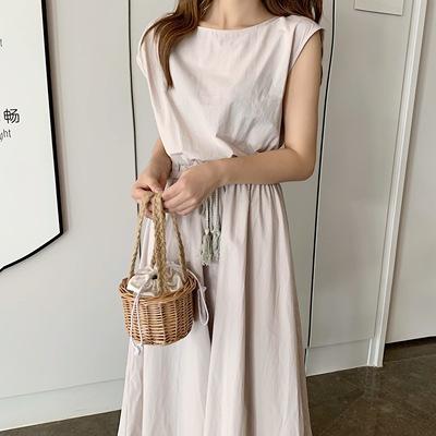 ワンピース レディース 綿麻 フレアワンピース ロング丈 ゆったり 大きいサイズ ウエスト調整 ウエストマーク ナチュラル フェミニン 大人可愛い カジュアル 通勤 通学 お出かけ 旅行 デート オールシーズン・素材: 綿麻・柄: 無地・技...