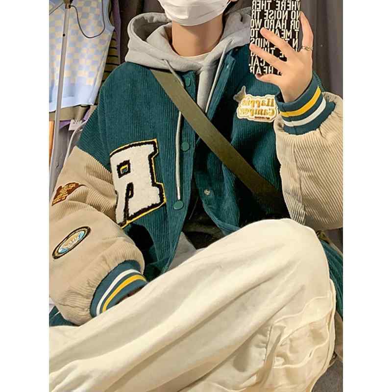 ジャケット メンズ レディース 野球 野球服 アウター コーデュロイ アメリカン ヴィンテージ風 ストリート系 春秋 カジュアル 男女兼用・カテゴリ: ジャケット・機能: 防風、吸湿速乾・スタイル: スポーツ・ネックライン: 襟付き・フィッ...