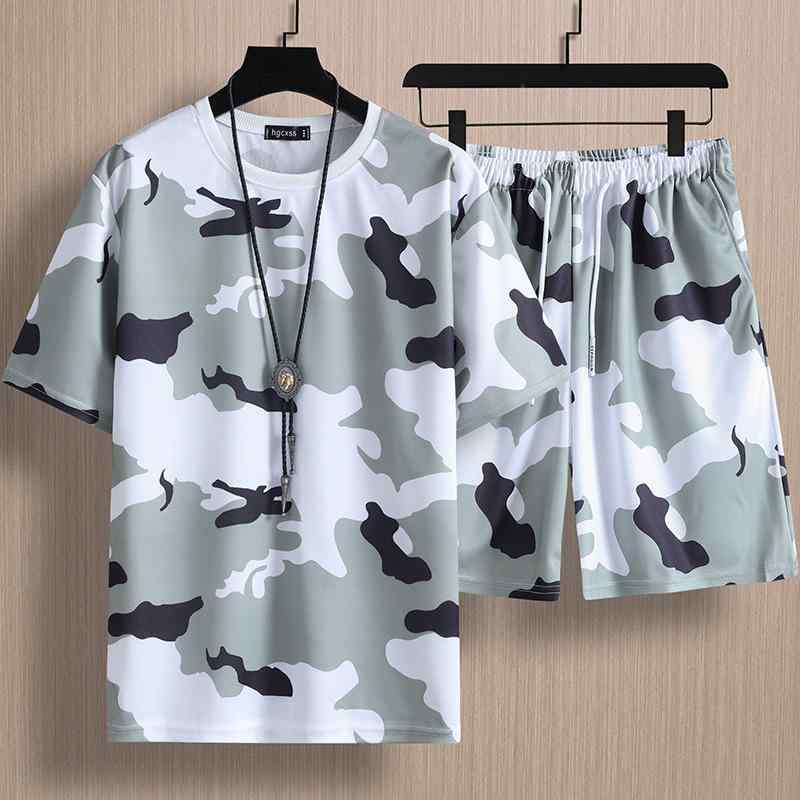 トレーニングウェア メンズ 上下セット 迷彩 半袖 Tシャツ ハーフパンツ セットアップ スポーツウェア 運動服 軍訓 外出用 吸湿速乾 通気性 伸縮性 快適 普段着 アウトドア 訓練服 学生用・スタイル: 運動・厚さ: 薄手・パンツ丈: ...