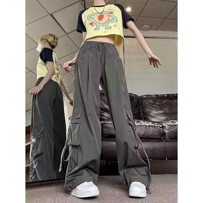 アメリカン vibe 風 レトロカジュアル 速 乾 傘 兵 工 装 パンツ 黄色低 腰 パンツ 子供 夏 パラシュート パンツ 女生地名: その他メイン生地成分: ポリエステル (ポリエステル繊維)メイン生地成分2: ポリエステル (ポリエ...
