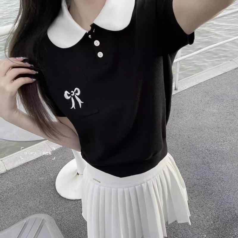 学院 風 ニット 半袖 レディース 夏 蝶結び 刺繍は 色の Tシャツ 子供の 襟に ぶつかって 身を 修めます。商品番号: 59073ブランド: その他生地名: ビスコースファイバー主な生地構成: ビスコースファイバーパターン: 蝶ネクタ...