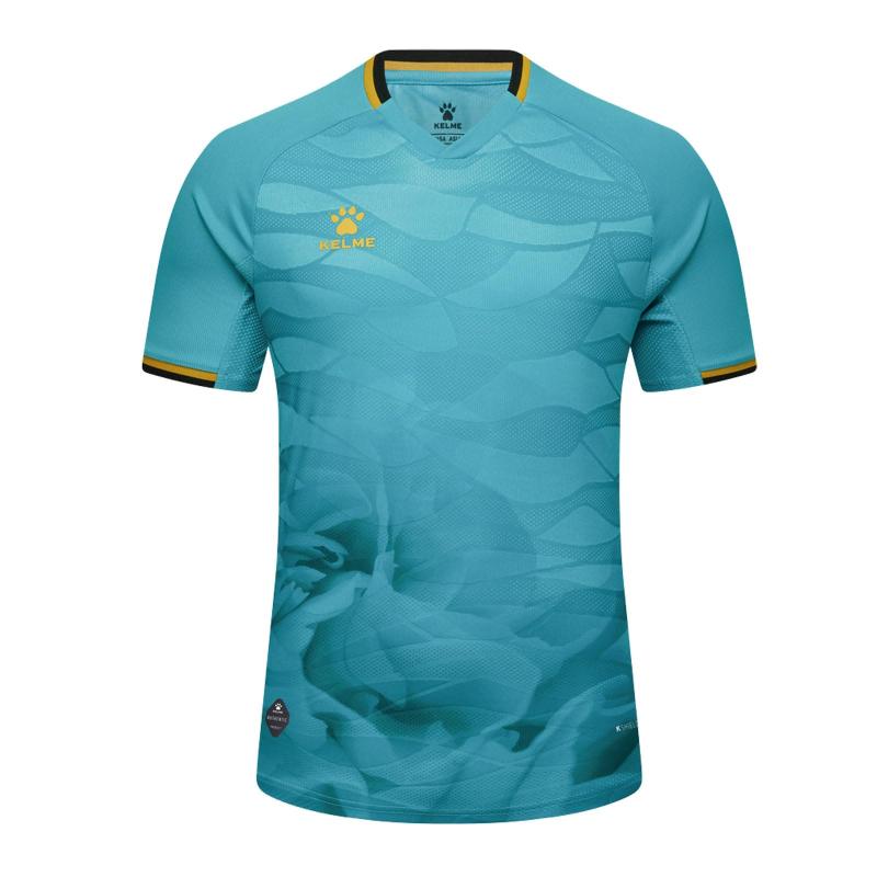 [ケルメ] トレーニングウェア メンズ 半袖Tシャツ 吸汗速乾 通気 夏ネックデザイン：V字型のスポーツネックライン、立体的なカッティング、柔らかく快適。通気性と快適性：高密度で通気性のあるメッシュが涼しくスポーティな感触を生み出し、汗を素...