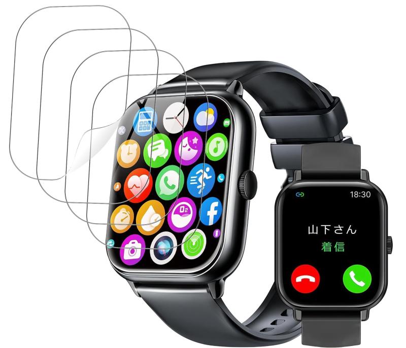 【第2世代 】FOSMET QS40 スマートウォッチ 1.43インチ フィルム 【BAOLINTX】24時間自動修復技術 柔らかい気泡ゼロ 反射低減 全面保護 耐指紋 撥油性 高透過率FOSMET QS40 スマートウォッチ 保護フィ