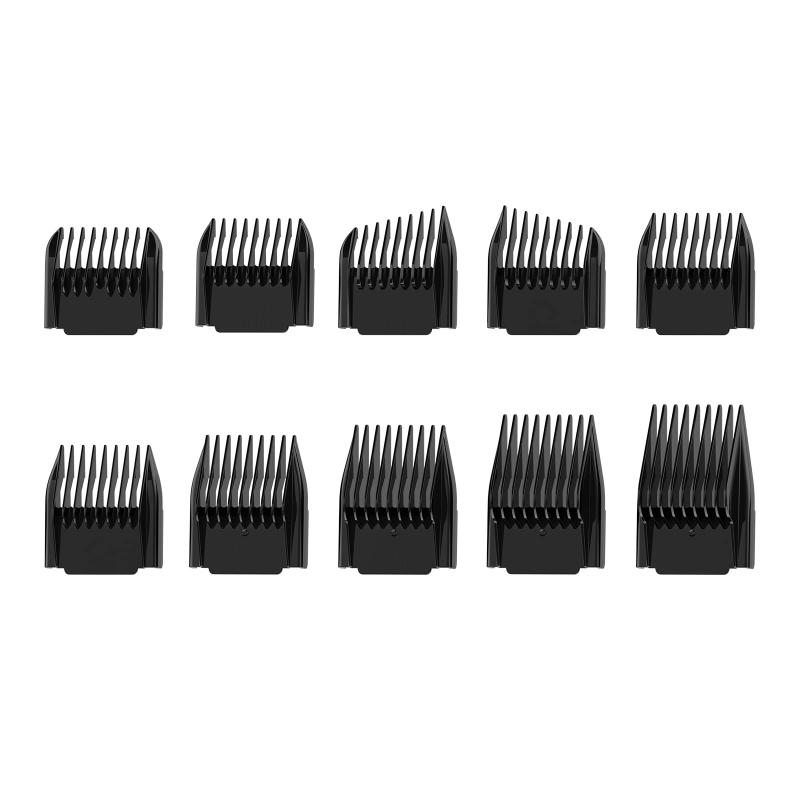 バリカン リミットコーム SK-0069 交換用リミットコーム 10個セット[多彩なリミットコーム]:3mm、6mm、9mm、12mm、15mm、18mm、21mm、24mm、左＆右もみあげ櫛のような10種類ガイドコームを付属して必要に応じ...