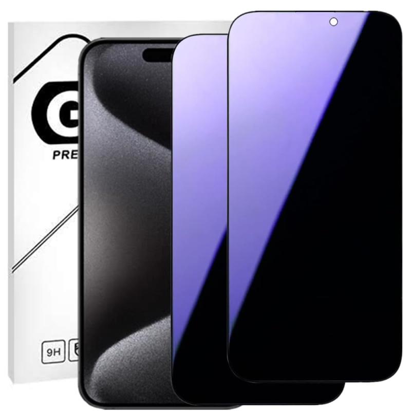【2枚セット】 【ブルーライトカット＆覗き見防止】iPhone ガラスフィルム アイフォン 15 Pro 覗き見防止 プライバシー保護 液晶保護フィルム 気泡レス 指紋防止 視力を保護 目の疲れ軽減ぐ