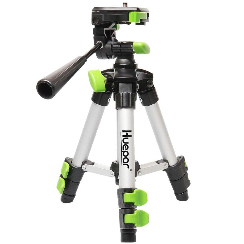 Huepar TPD05レーザー三脚 レーザー墨出し器用 カメラ用 ミニ三脚 3WAY雲台 折りたたみ 調節可能 水準器付き アルミ 収納バッグ付き【クイックシュー式雲台、接続ネジ径1/4インチ】雲台部分にワンタッチで取り付け・取り外しがで...