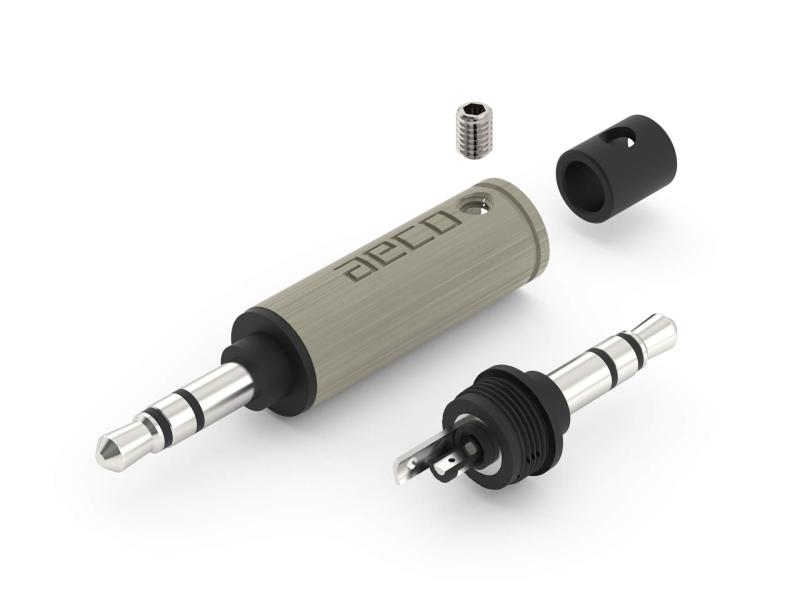 aeco TRS Plug 3.5mm Stereo AT3-1331S, 1pcs/1set, Silver Plating, Vacuum bagMade by CNC lathing as one shape.shell can be...