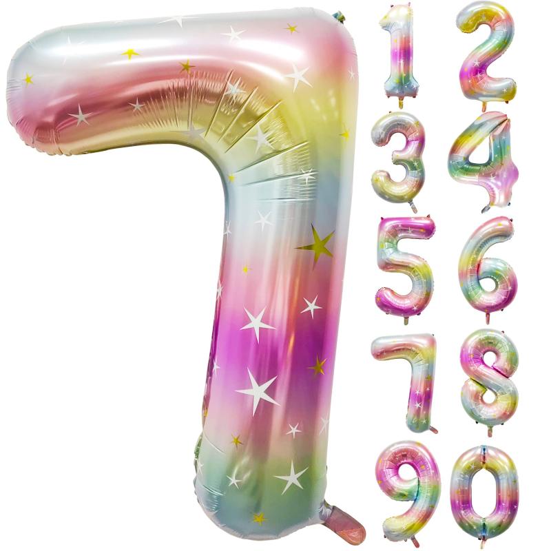 数字 バルーン 42インチ 大きい バースデーバルーン ナンバーバルーン 誕生日 風船 0-9 バースデー 飾り パーティー 飾り付け ウエディング 記念日 星空色 約90cm