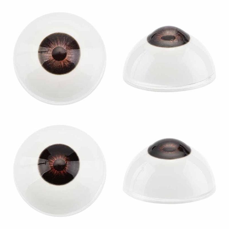 PH PandaHall ドール目 32mm ドールメイキング 4個セット 人形目 半円立体 ぬいぐるみ目 ラスチックアイ 人形 目玉 ハンドメイド 粘土細工 クラフト 手芸パーツ 手作り 材料ハロウィンの目：直径約32mm、2色のブラウン...