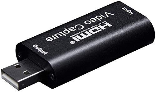 HDMIキャプチャーカード ビデオキャプチャーボード ゲーム 軽量超小型 USB2.0 HDMI Vido Capture 対応 ゲームキャプチャー 録画・ライブ会議用 UVC(USB Video Class)など最大入力解像度：3840×...