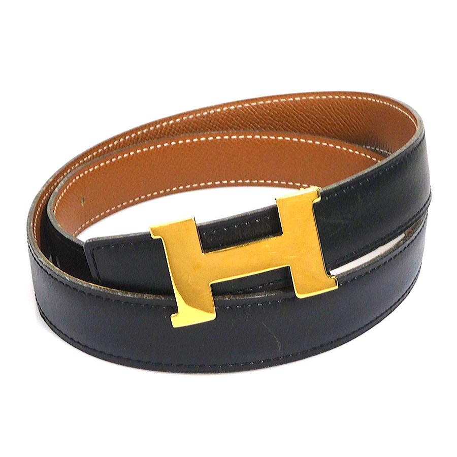 海外販売対応(Global shipping)エルメス HERMES　 ベルト コンスタンス H ブラック/ゴールド レザー/メタル レディース 送料無料 【中古】 e61664i クリックで拡大します 商品詳細 商品の状態 ※ベルト穴が1...