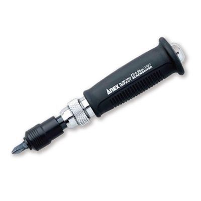 ■商品仕様：・セット内容：本体、対辺6.35mmビットホルダー、+2×30ビット■商品説明：小型軽量タイプのANEX製ミニインパクトドライバーです。柄の部分をハンマーで叩く事により先端が回ります。なめたネジや錆びたネジ、固着したネジなどの取...