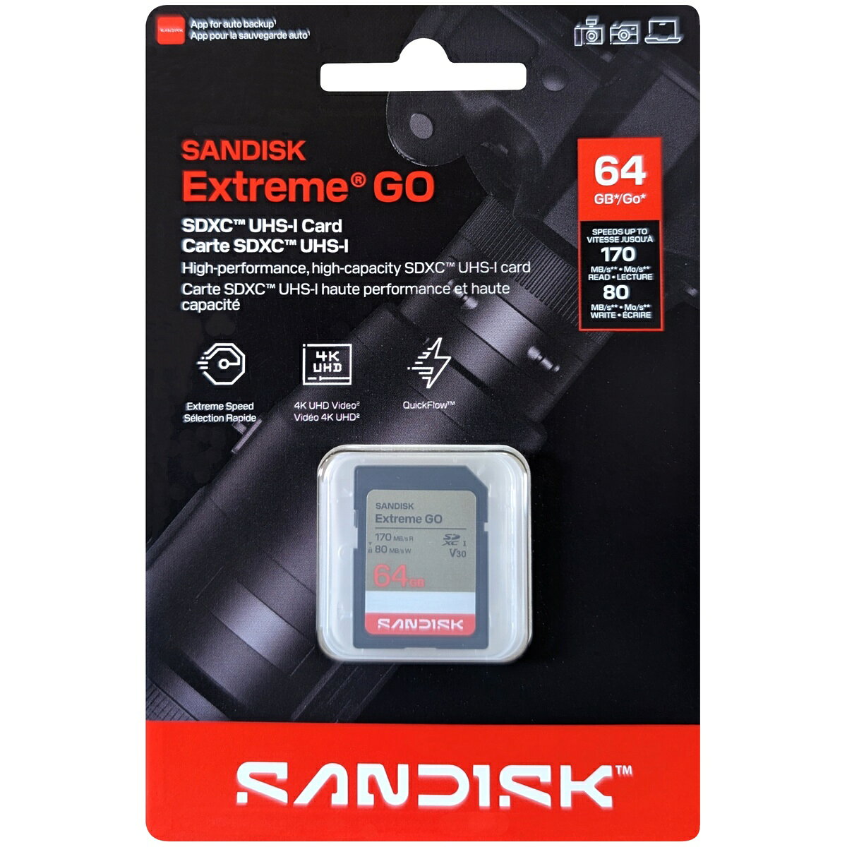 容量：64GB最大読み込み速度：170MB/s最大書き込み速度：80MB/sバスインターフェーススピード：UHS-IUHSスピードクラス：U3ビデオスピードクラス：V30スピードクラス：class 10当店保証：6ヶ月海外流通品のため、メー...