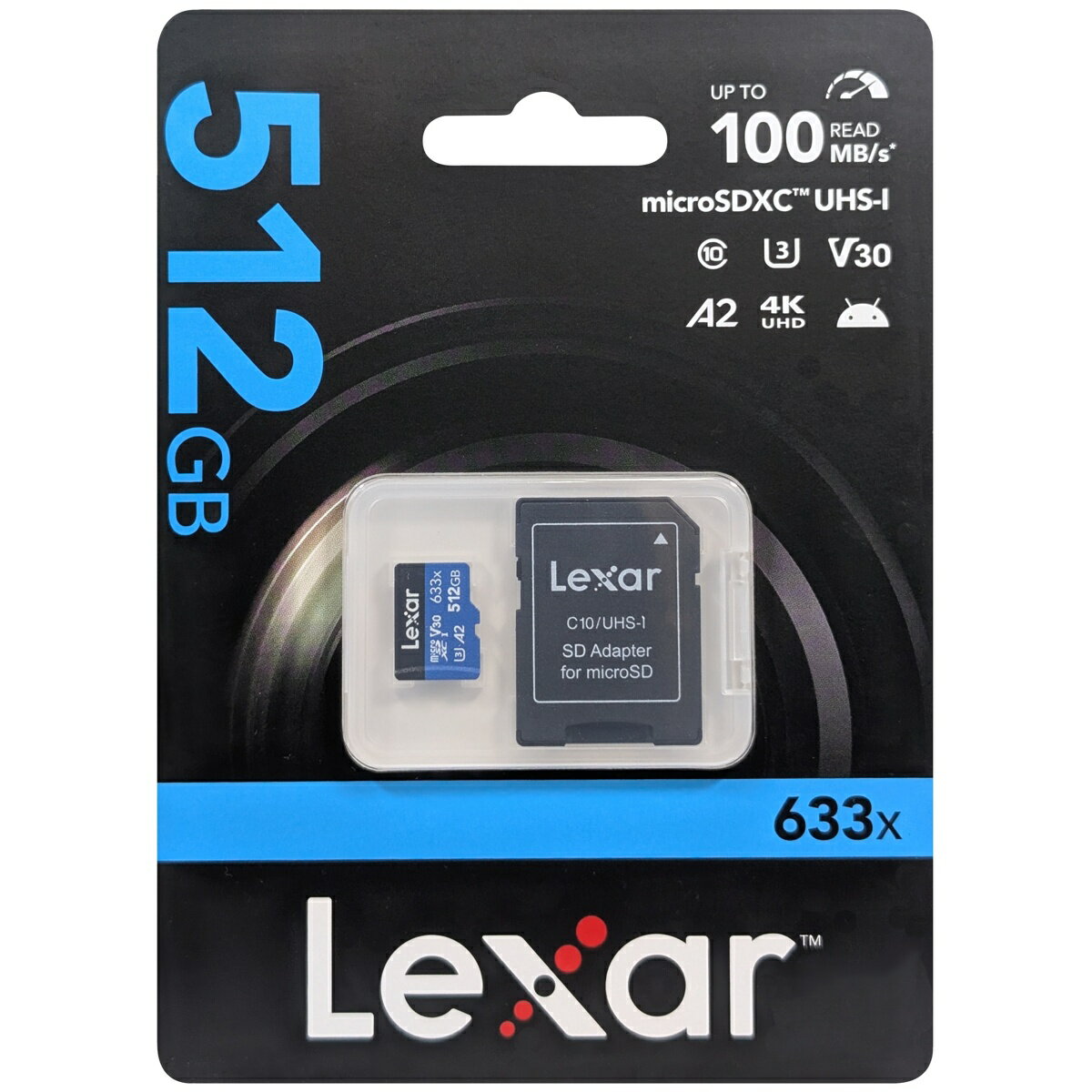 容量：512GB最大読み込み速度：100MB/sバスインターフェーススピード：UHS-IUHSスピードクラス：U3ビデオスピードクラス：V30アプリケーションパフォーマンスクラス：A1スピードクラス：class 10SD変換アダプタ付き当店...