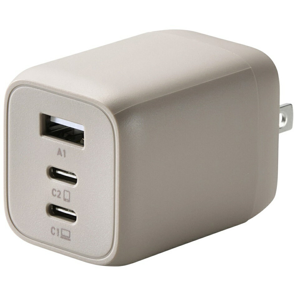 出力コネクタ：USB Type-C x2、USB Type-Aポート x1コンセントプラグ仕様：90度スイング構造外形寸法：約52 x 38 x 40.5mm重量：約112gUSB Type-C 1ポート、C1・C2いずれか使用時、定格出力...