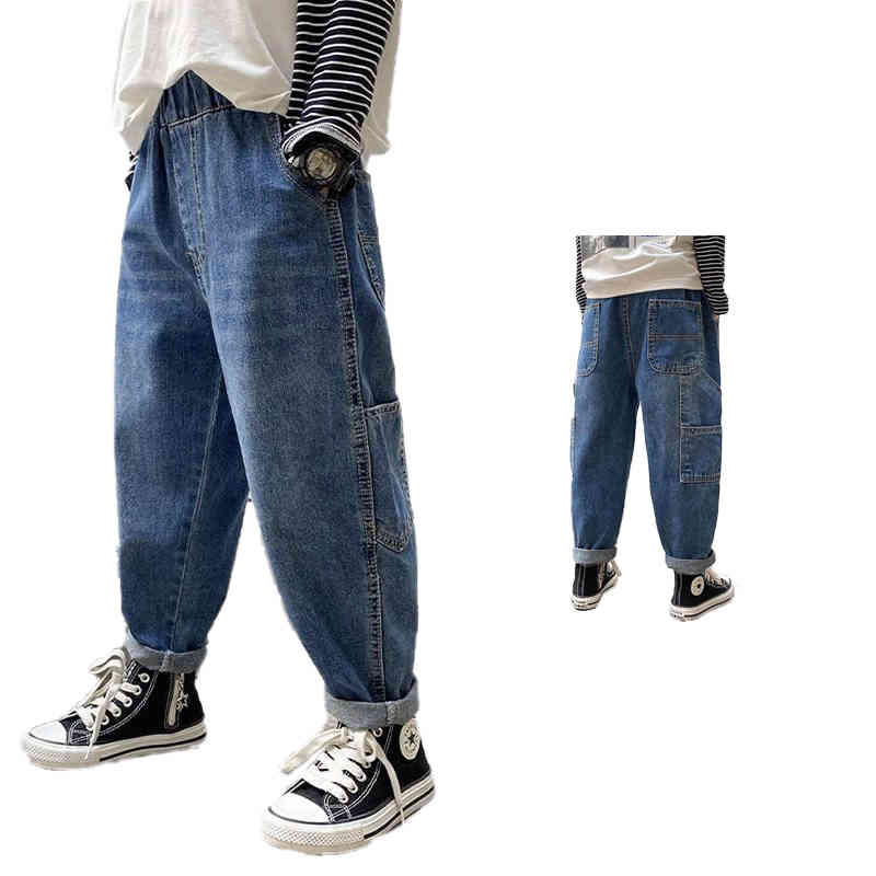 デニムパンツ キッズ 春 夏 秋 冬 ロングパンツ カジュアルパンツ デニム フォーマルパンツ ボトムス ロング丈 デニム 男の子 子供服 パンツ 長ズボン ジーンズ ジーパン 男児 カジュアル ゆったり ウエストゴム かっこいい 送料無料...
