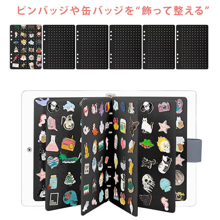 【透明PVC保護スリーブ】ピンバッジケースには、透明なデザインの保護スリーブが付属しています。大切な思い出を簡単に管理できます。【持ち運び便利なピンバッジ ケース】僅か23.7 x 17cmのこの缶バッジカバーは軽量で、開閉しやすいスナップ...