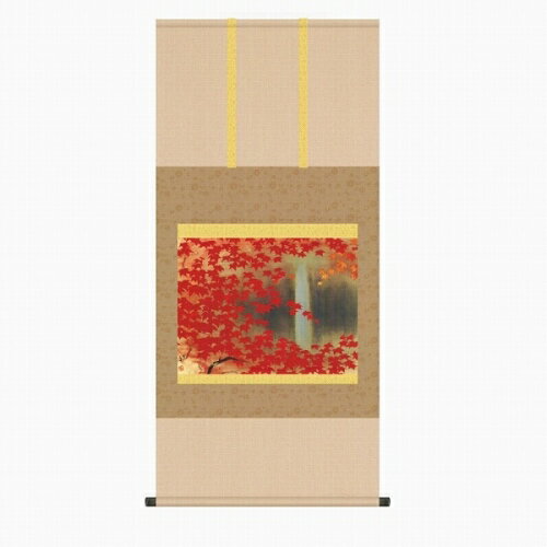商品の詳細 作家名 川端龍子 作品名 滝に紅葉（尺五横） 技法 版画+手彩色 外径サイズ 115×55 cm 作品サイズ − 補足説明 表装済　尺五横 状態 新品 付属品 高級桐箱 エディション 【作品解説・掛軸】紅葉が赤く染まって秋の気配...