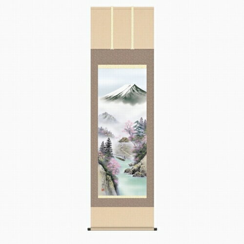 商品の詳細 作家名 伊藤渓山 作品名 富士来春（尺五立） 技法 版画+手彩色 外径サイズ 190×55 cm 作品サイズ − 補足説明 表装済　尺五立 状態 新品 付属品 高級桐箱 エディション 【作品解説・掛軸】聳え立つ霊峰富士を背景に秋...