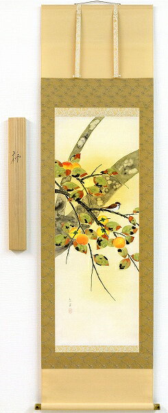 商品の詳細 作家名 池田翠宝 作品名 柿 技法 日本画 外径サイズ 194×54 cm 作品サイズ 110×40 cm 補足説明 表装済　尺五立 状態 新品 付属品 高級桐箱 エディション 【作品解説・掛軸】橙に色づく柿はまさに秋を代表する...