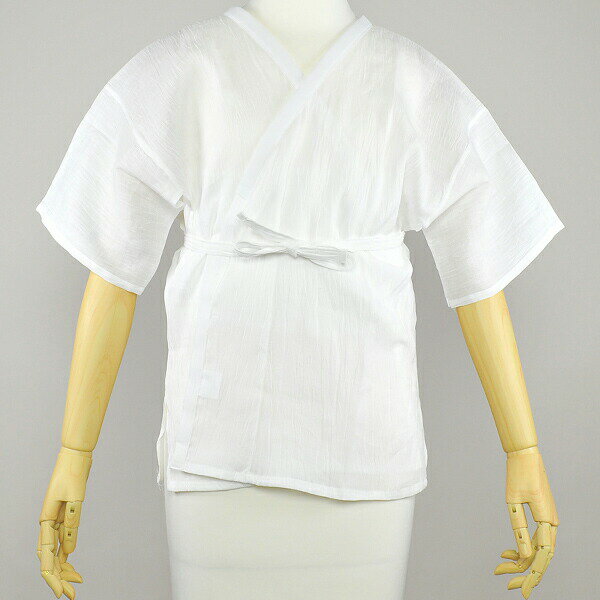 ◆新品 ◆生産地　日本 ◆サイズ 　M寸（バスト80〜90）丈59cm　繰越11cm　身巾52cm 　L寸（バスト90〜100）丈63cm　繰越11cm　身巾59cm ◆素材 　主生地（手もみ楊柳）麻100％ 　カケ衿ポリエステル100％ ...