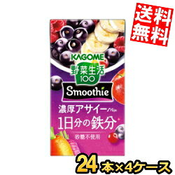 ■メーカー:カゴメ■賞味期限:270日■125mlの小容量でありながら、濃厚で飲みごたえのあるスムージーです。スキマ時間の小腹チャージにお勧めです。1日分の鉄分※が摂れ、砂糖不使用です。※栄養素等表示基準値（2025）に基づく。