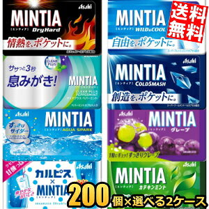 ■メーカー:アサヒフード■タブレット菓子(錠菓)の定番人気商品『ミンティア』よりお好みで組合せをケースの200個単位で選べる400個セット♪ただいまご選択可能な商品は以下の通り・・・◆ミンティア ワイルド&クール・・・クリアなミントの味わい...
