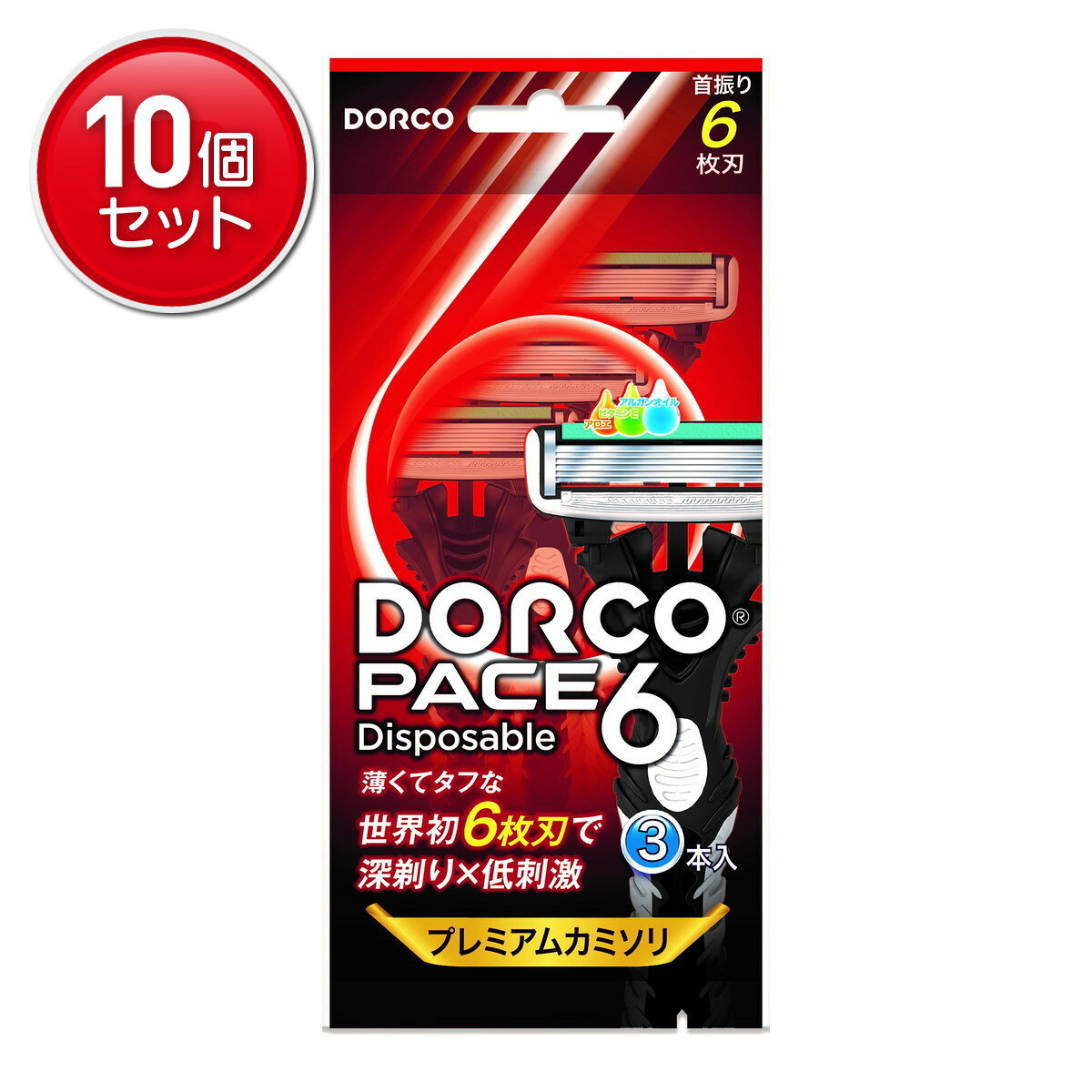 【商品説明】世界初6枚刃ディスポ！使い捨てで6枚刃！6枚刃でスムーズにやさしく剃れる。オリーブ、カモミール、アラントインを含んだスムーザーでやさしくシェービング！使用方法用途など：●剃る部分にクリームまたはよく泡立てた石けんをつけてご使用く...