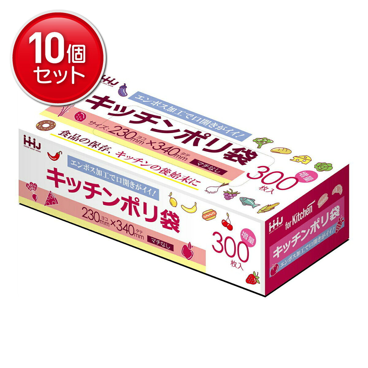 商品名：ハウスホールドジャパン KB22 キッチン ポリ袋 増量 300枚入内容量：300枚JANコード：4580287322454発売元、製造元、輸入元又は販売元：ハウスホールドジャパン株式会社原産国：ベトナム商品番号：101-82642...